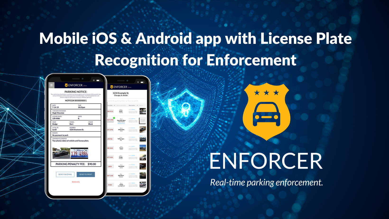 Mobile iOS and Android app with License Plate Recognition for Enforcement